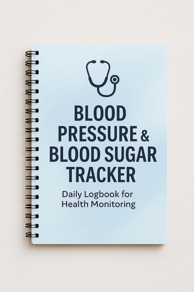 Blood Pressure and Blood Sugar Tracker Printable | Health Log | Daily ...