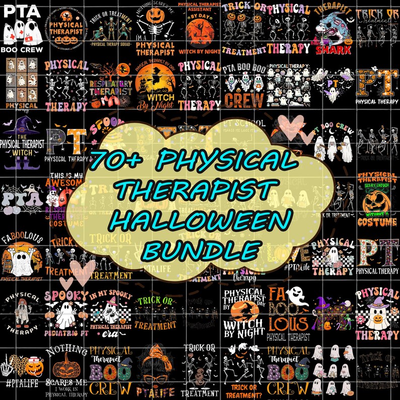70+ Physical Therapist Halloween Png Bundle, Spooky Therapy Clipart ...