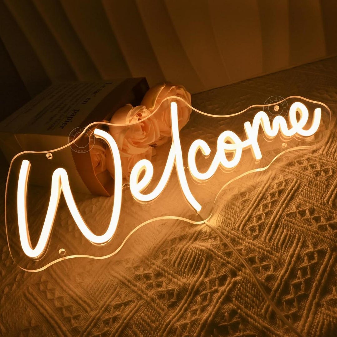 Welcome Led Neon Light Sign Business Open Windows Home Door Wall Sign ...