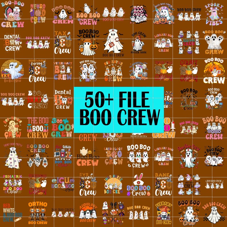 50+ Design Boo Boo Crew PNG Bundle, Halloween Nurse Png, Funny Medical ...