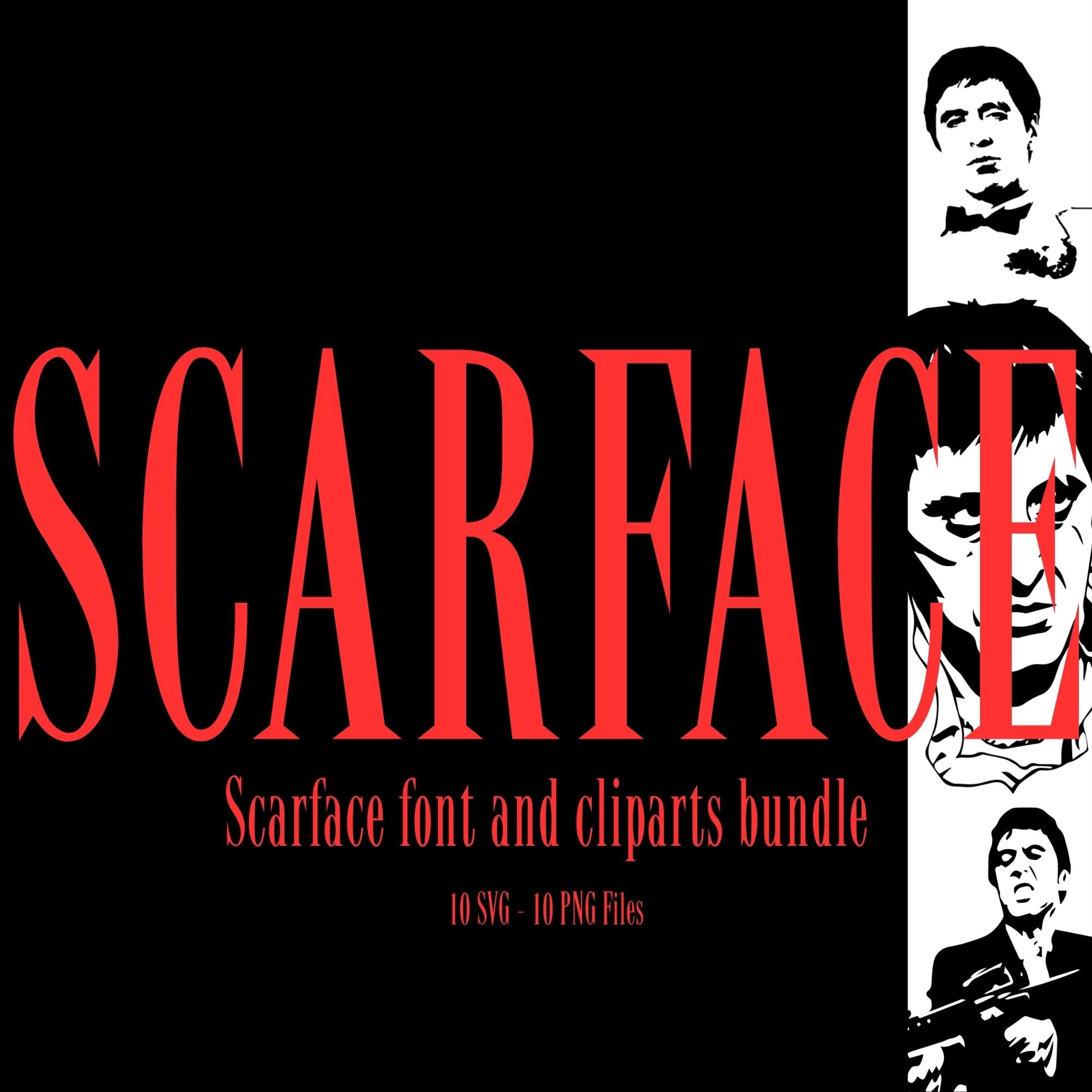 Scarface Font and SVG/PNG Bundle - Scarface Silhouette - Scarface ...