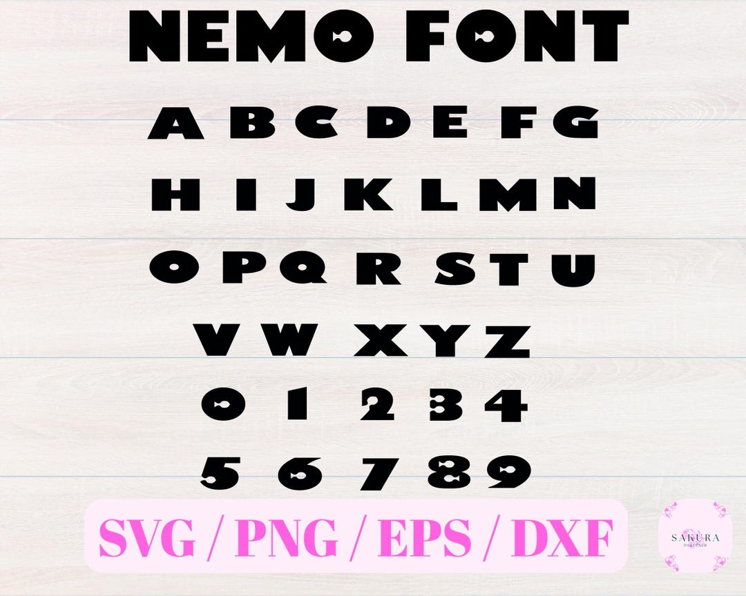 Nemo Alphabet - Nemo Font - Nemo Svg Png - Nemo Sticker - Instant ...