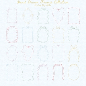 20 Hand Drawn Cute Frames Collection - Borders Clipart - Frame SVG/PNG ...