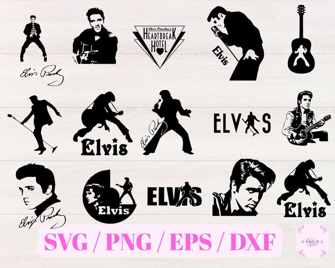 Elvis Presley SVG/PNG Bundle - Elvis Presley Stickers - Elvis Presley ...