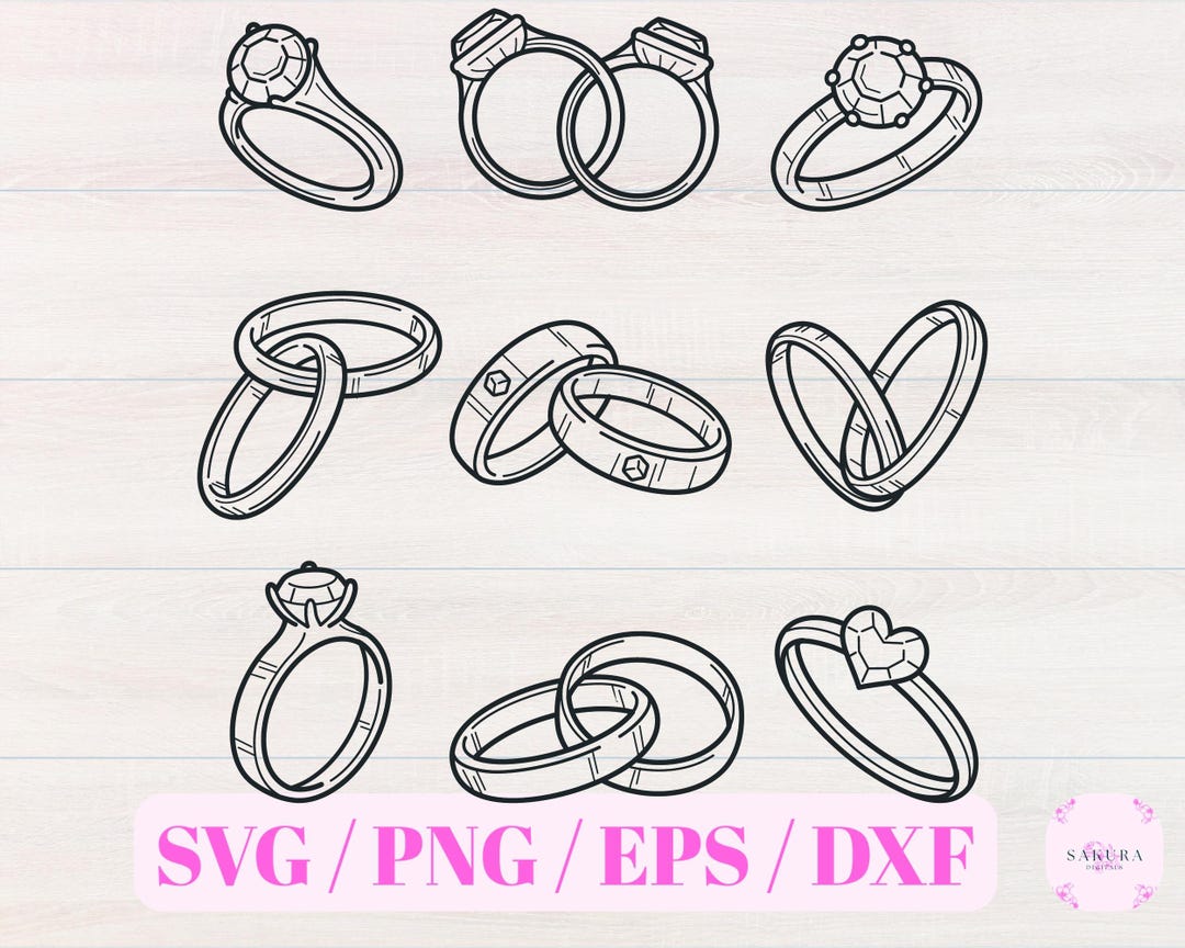 Marriage Rings SVG/PNG - Marriage Svg Png - Marriage Rings Sticker ...