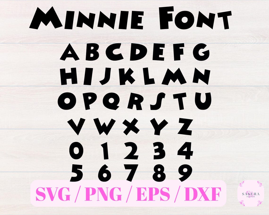 Minnie Alphabet Svg - Minnie Font - Minnie Svg and Font File - Instant ...