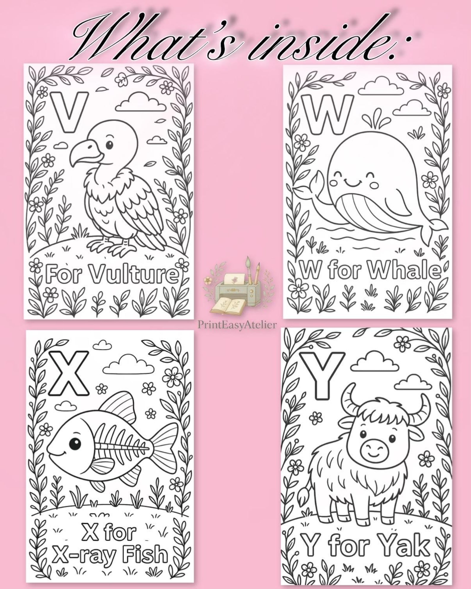 ABC Animal Coloring Book for Kids – 26 Fun Alphabet Pages With Cute ...