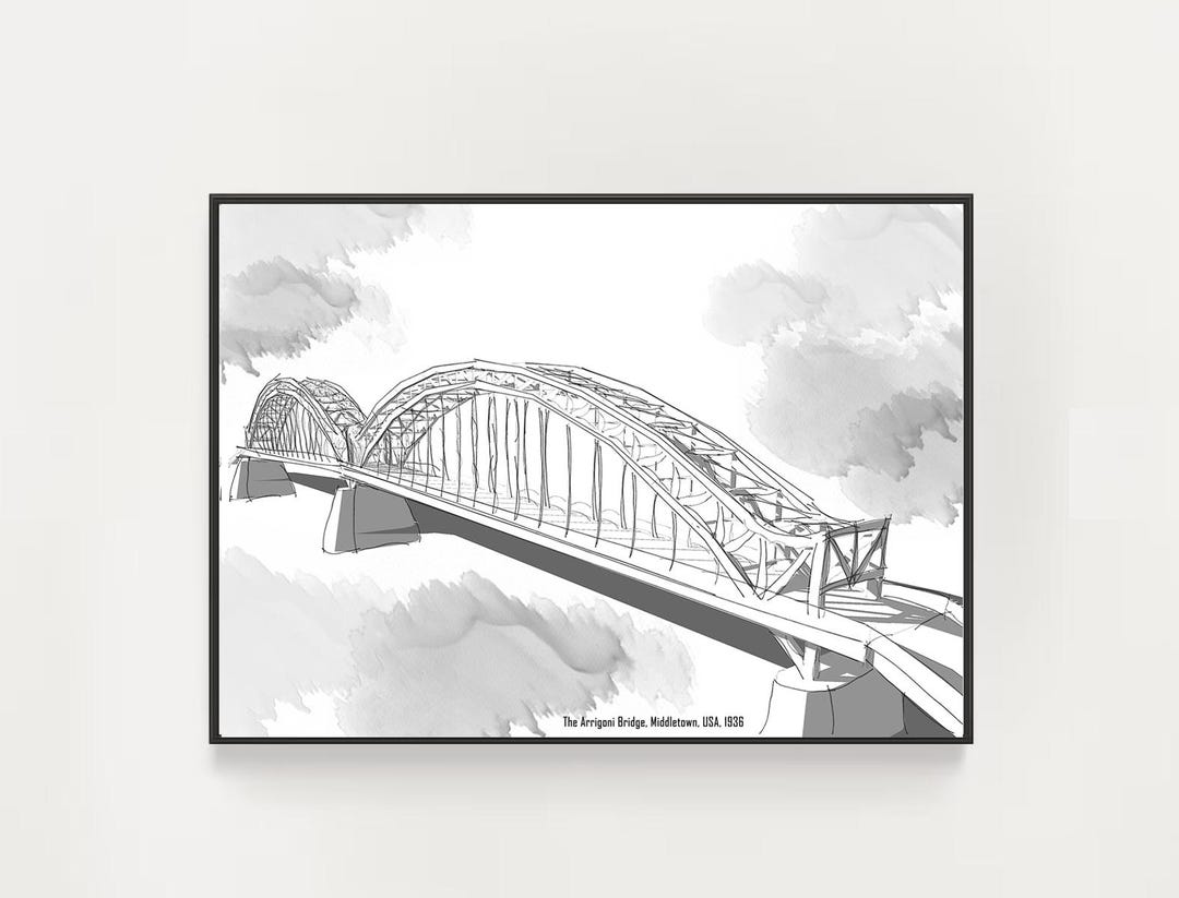 Arrigoni Bridge Line Art – Minimalist Architectural Drawing | Instant ...