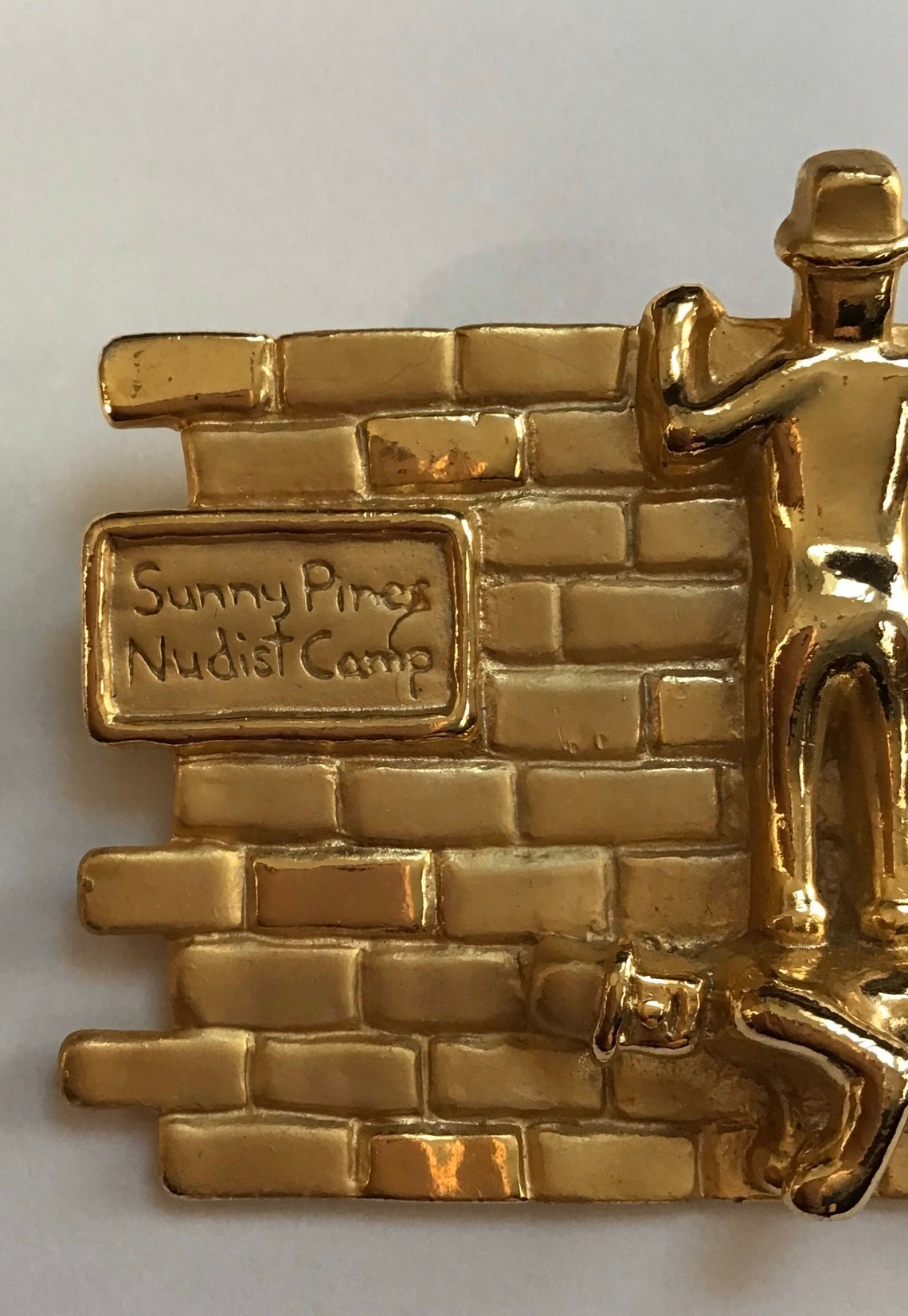 Vintage Sunny Pines Nudist Camp Pin...gold Tone - Etsy
