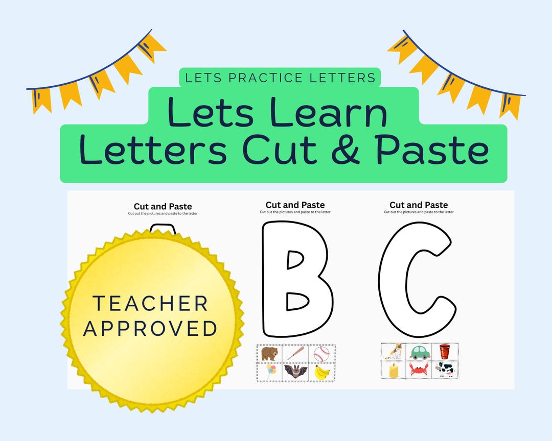 Alphabet Letter Cut and Paste Activity: Preschool Learning (digital ...