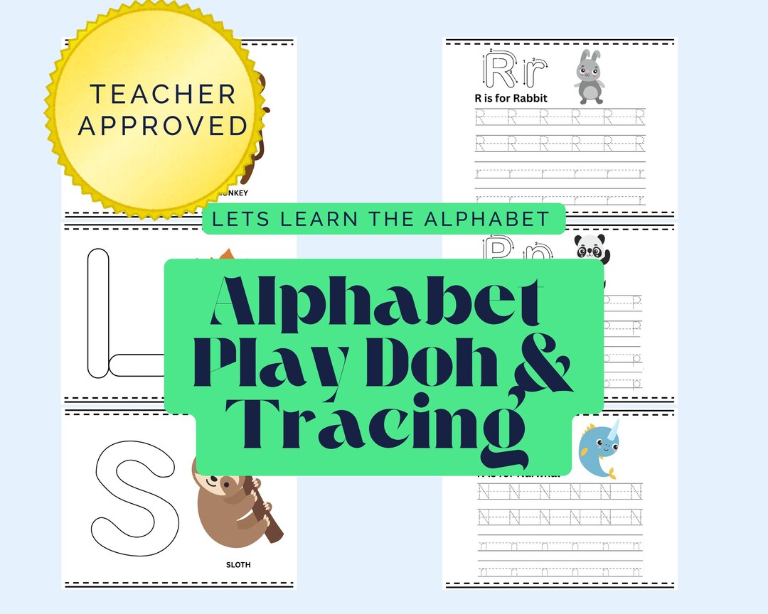 Summer Review Preschool Alphabet Play Doh Mats ABC Tracing Practice for ...