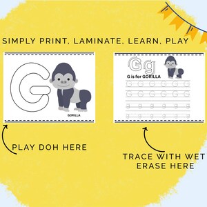 Summer Review Preschool Alphabet Play Doh Mats ABC Tracing Practice for ...