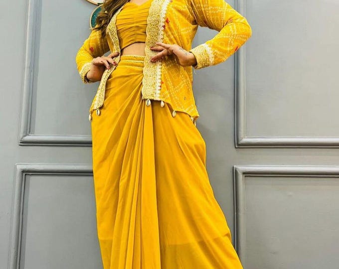 Pakistani Designer Readymade Silk Trending Party Wear Koti With Dhoti ...