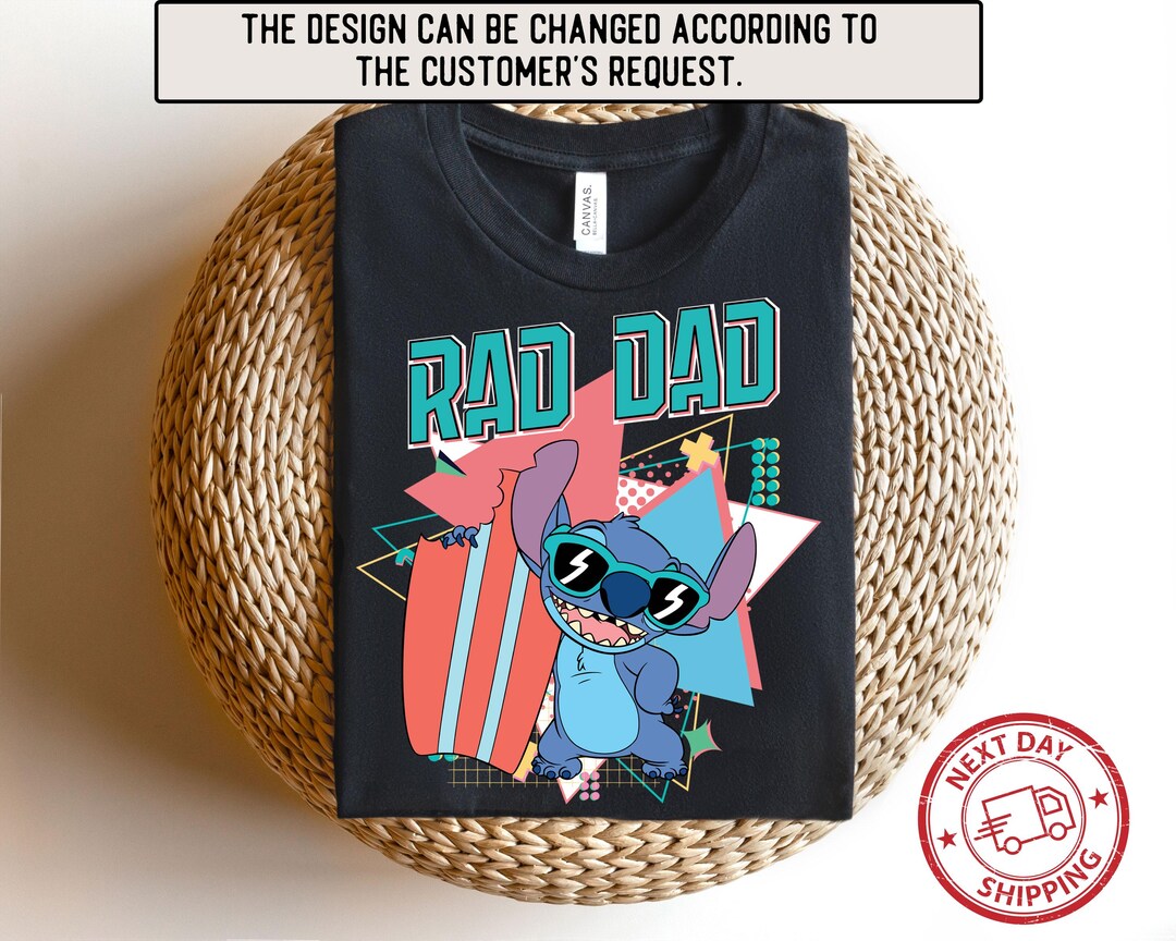 Stitch Rad Dad Shirt, Rad Dad Stitch Shirt, 90s Stitch Dad Shirt ...