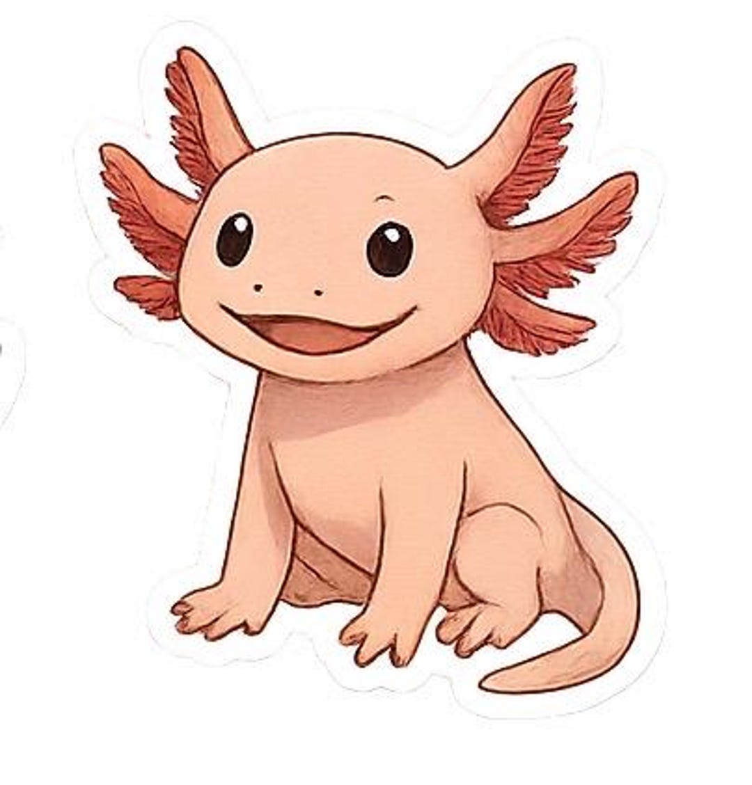 Cute Axolotl Sticker Sheet - Digital Download - Printable Axolotl ...
