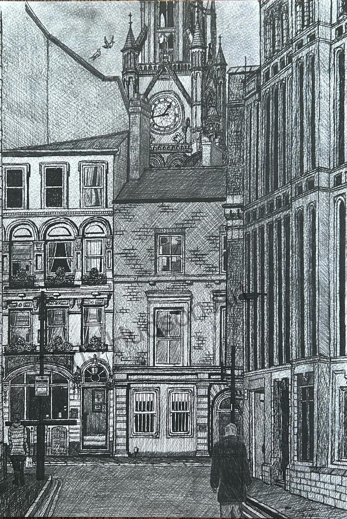 Manchester Town Hall Clock Tower – Cityscape A3 Art Print - Etsy
