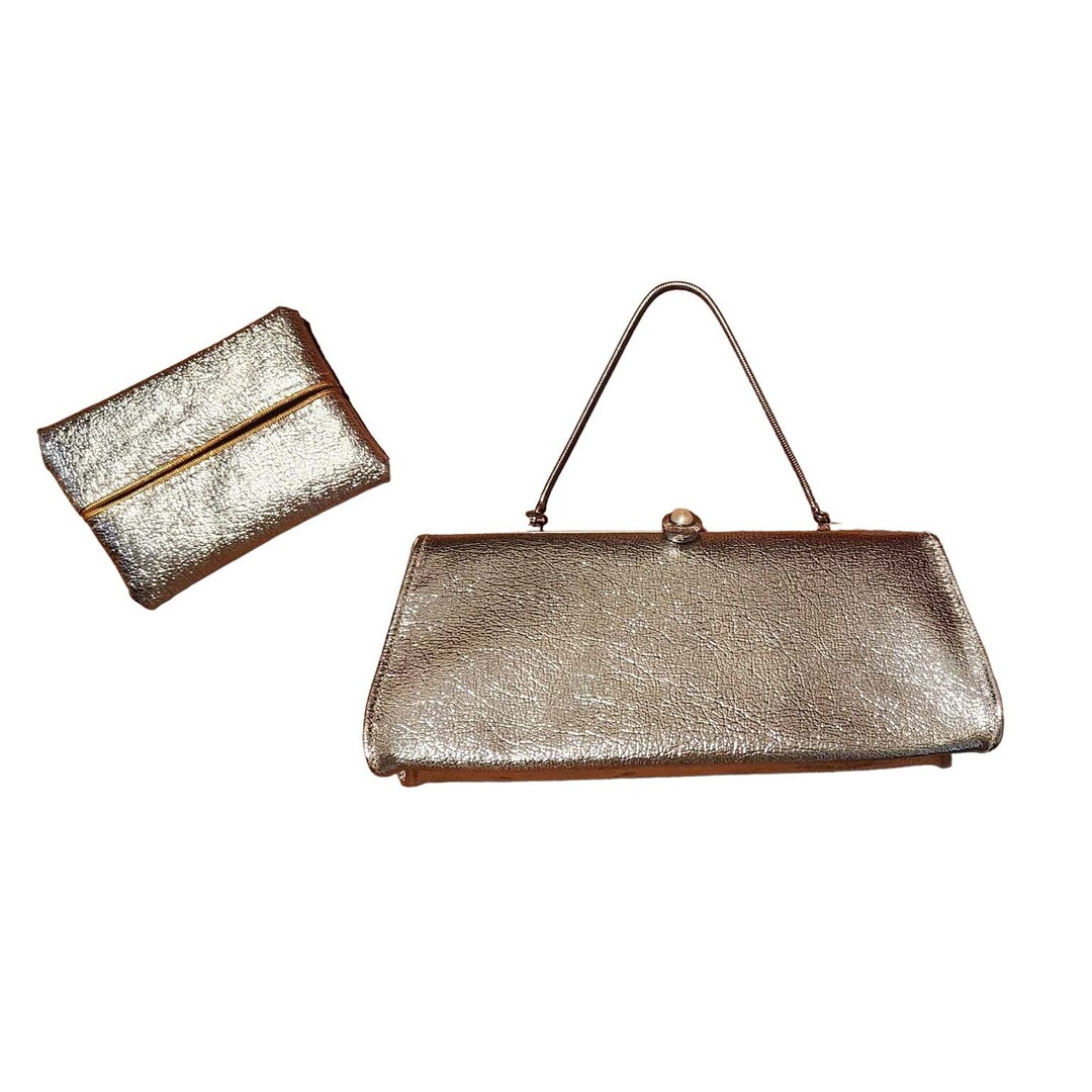 Vintage Rulo Creation 60s Metallic Silver Handbag Purse W/matching ...