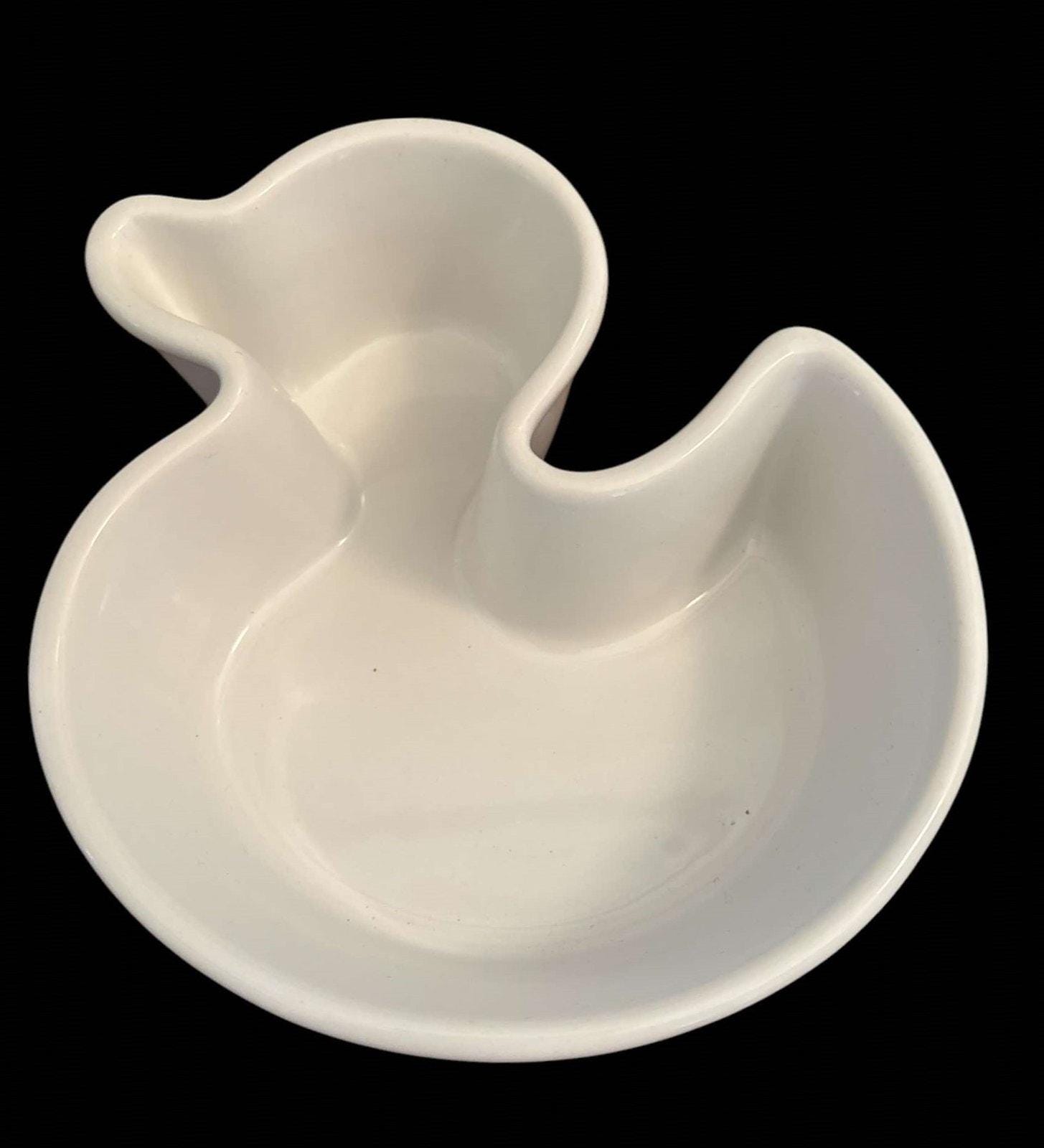 Set of Two Chantal White Ceramic Duck Cookware Baking Dishes One Cup ...