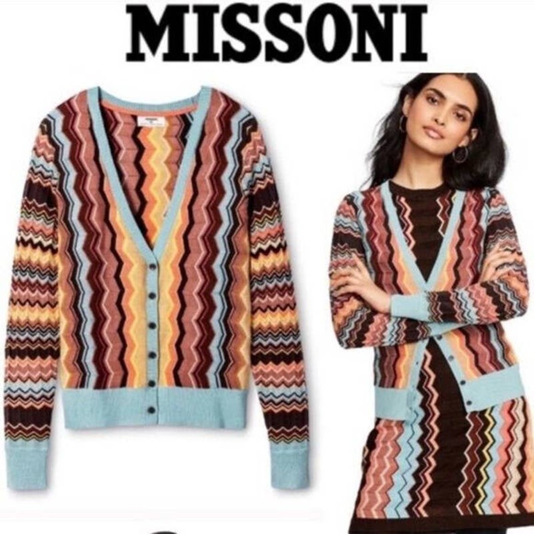 Sold Out Vtg. Missoni Target Colorful Chevron Stripe Button Front Knit ...