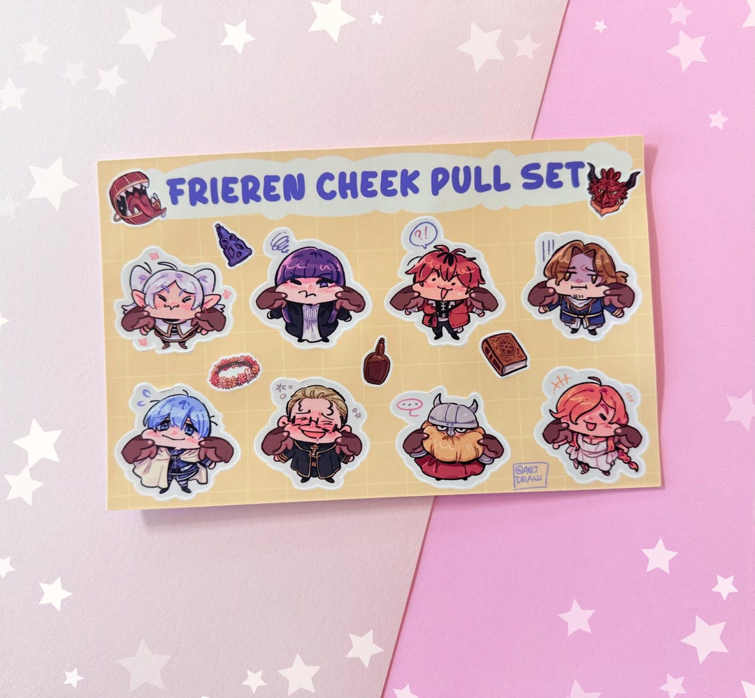 Frieren Cheek Pull Vinyl Matte Sticker Sheet - Etsy