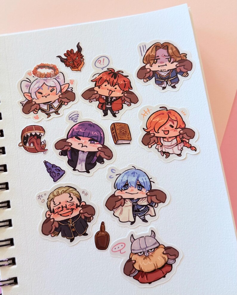 Frieren Cheek Pull Vinyl Matte Sticker Sheet - Etsy