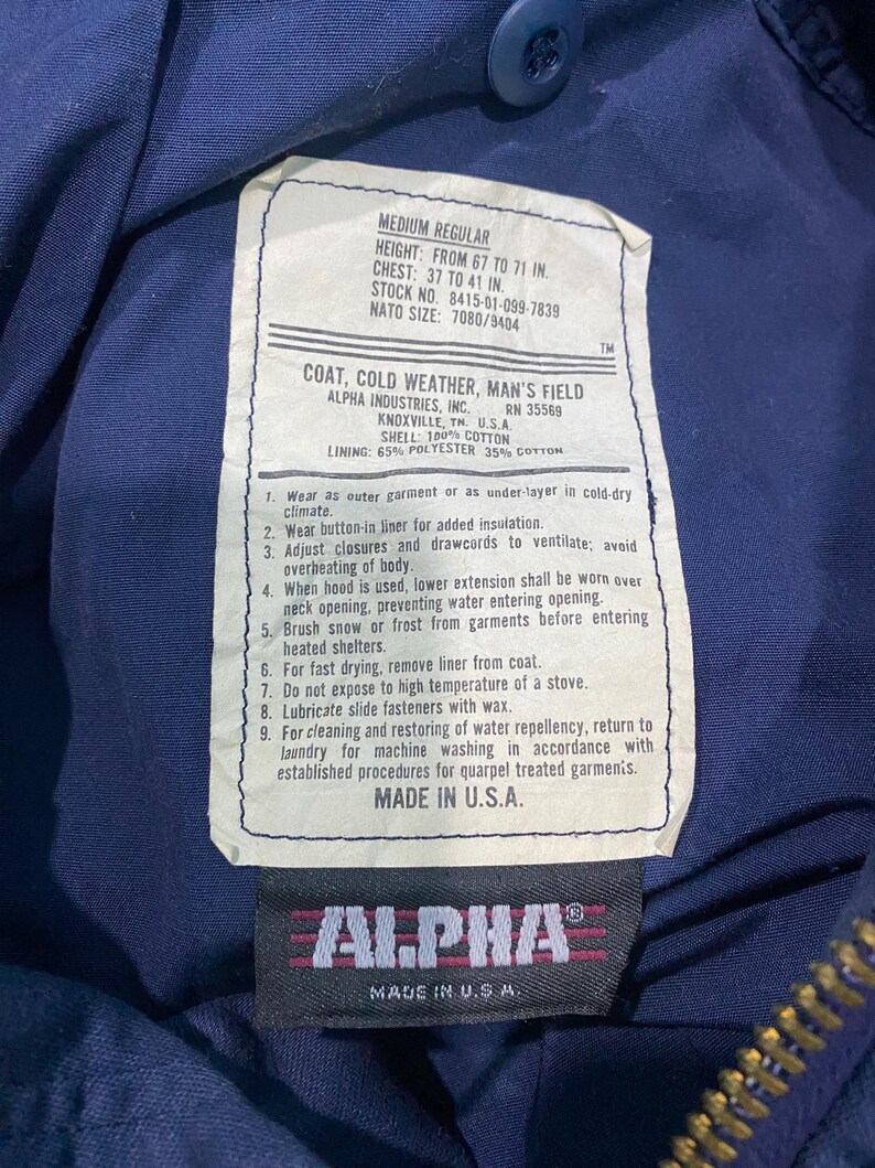 Vintage 80's M-65 Alpha Industries Jacket Made Usa - Etsy
