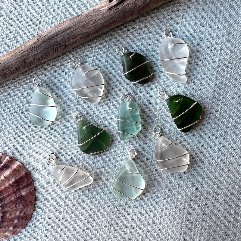 Gold Pendant Sea Glass - Etsy UK