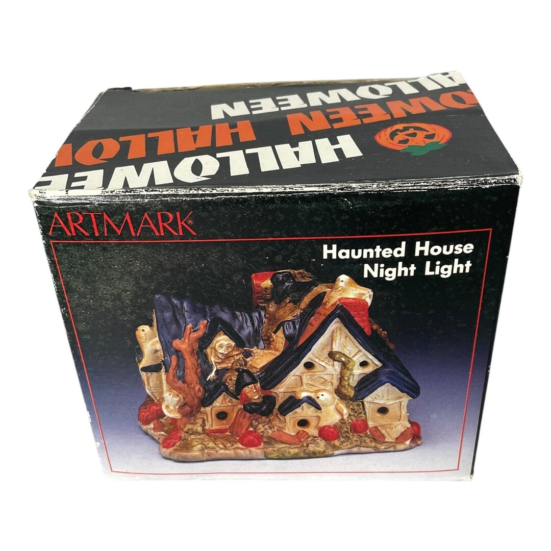 Vintage Lighted Haunted House: Porcelain Halloween Night Light - Etsy