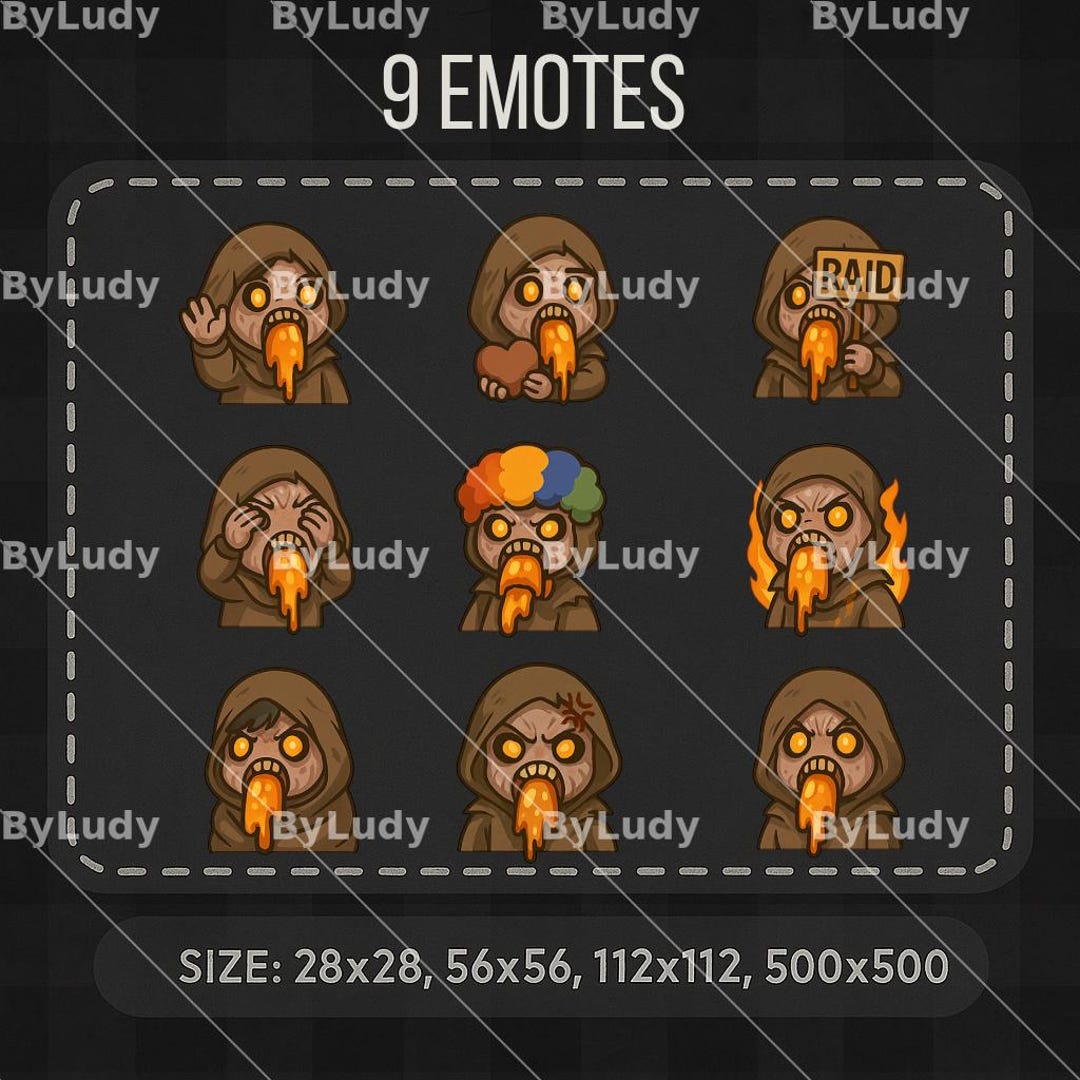 9 Chibi Twitch Emotes – the Blight DBD | Vomit Rage Emotes Pack | Dead ...