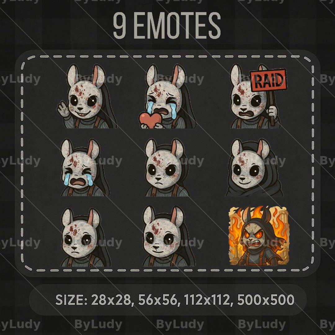 The Huntress Chibi Emotes Pack | 9 Twitch Emotes | Dead by Daylight ...