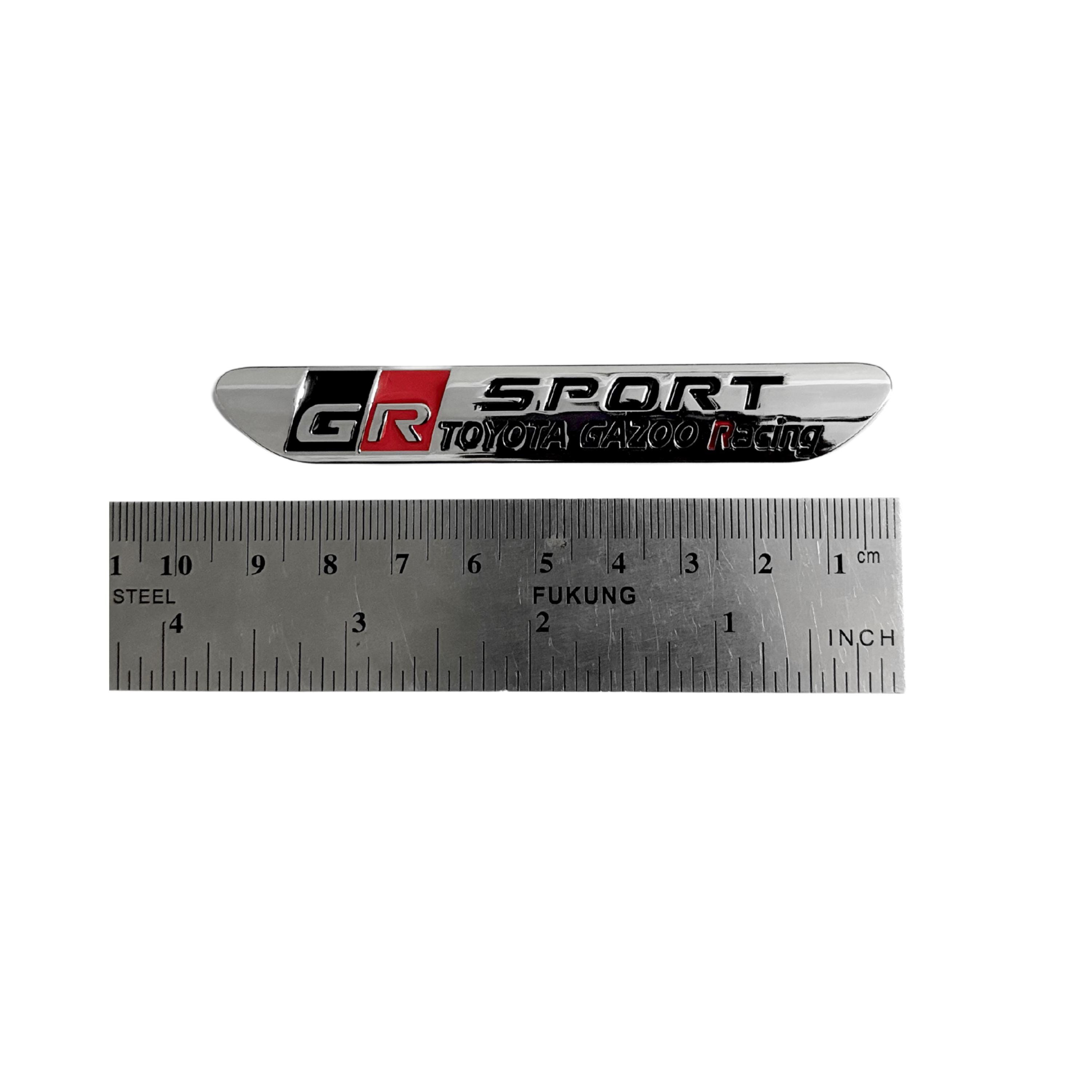 GR Sport Toyota Gazoo Racing Badge Emblem | Matte Black & Chrome Metal ...
