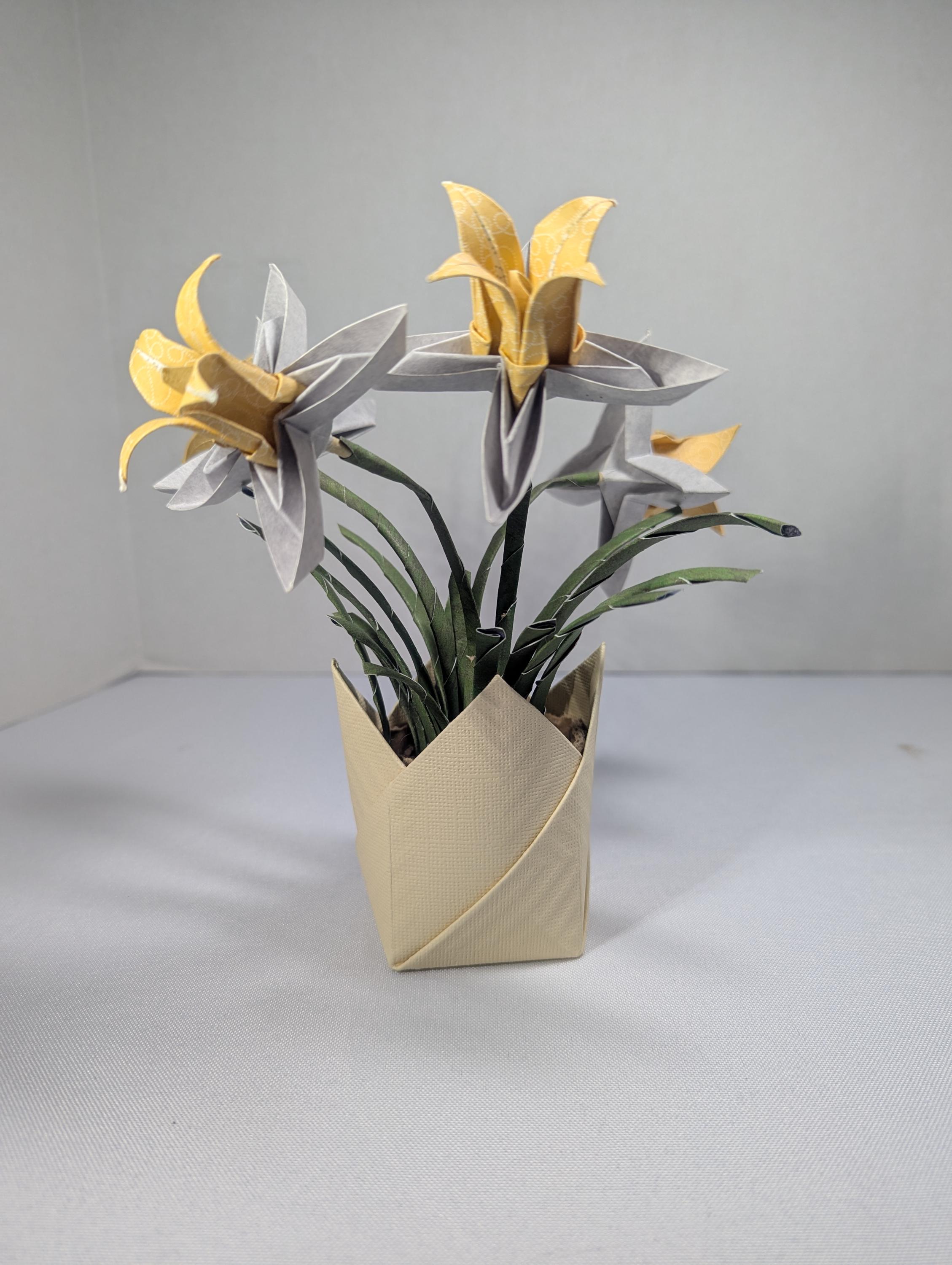 Origami Daffodil Flower Bouquet - Etsy