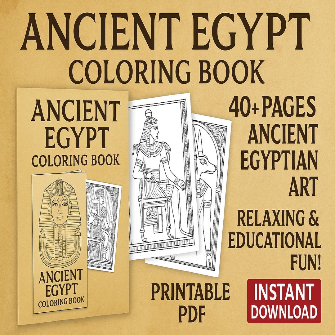 Ancient Egypt Coloring Book for Adults & Teens | 40+ Printable Pages ...