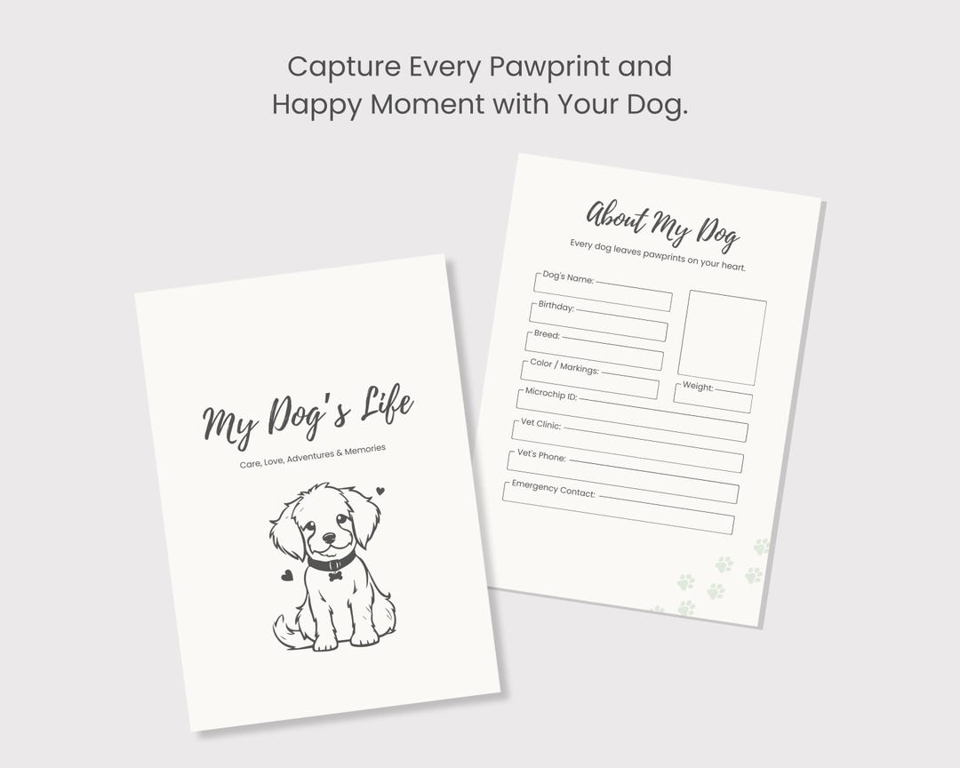 Printable Dog Care Planner | Puppy Journal | Pet Organizer | 25+ Pages ...