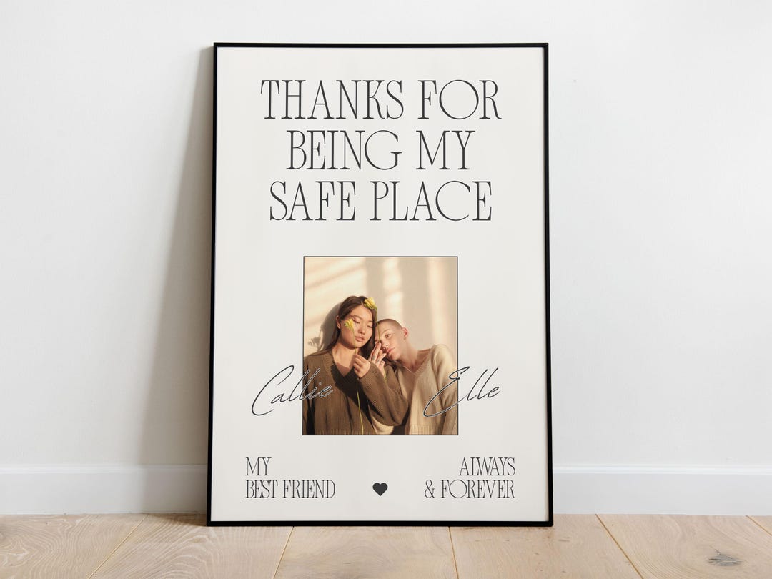Custom Best Friend Photo Poster • Personalized Gift for BFF • Bestie ...