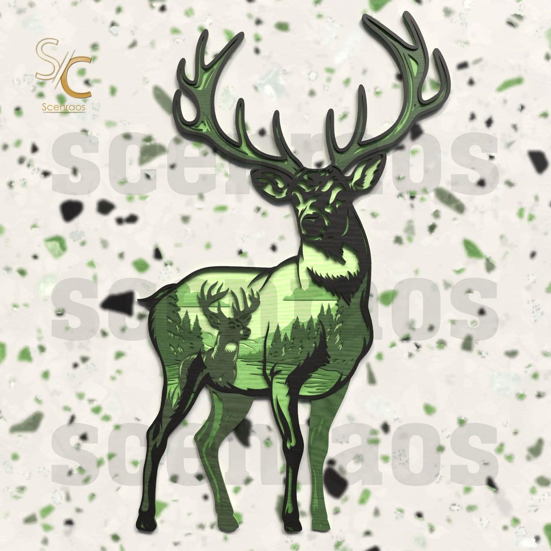 3D Layered Stag SVG: Laser Cut Woodland Wall Art (glowforge File) - Etsy