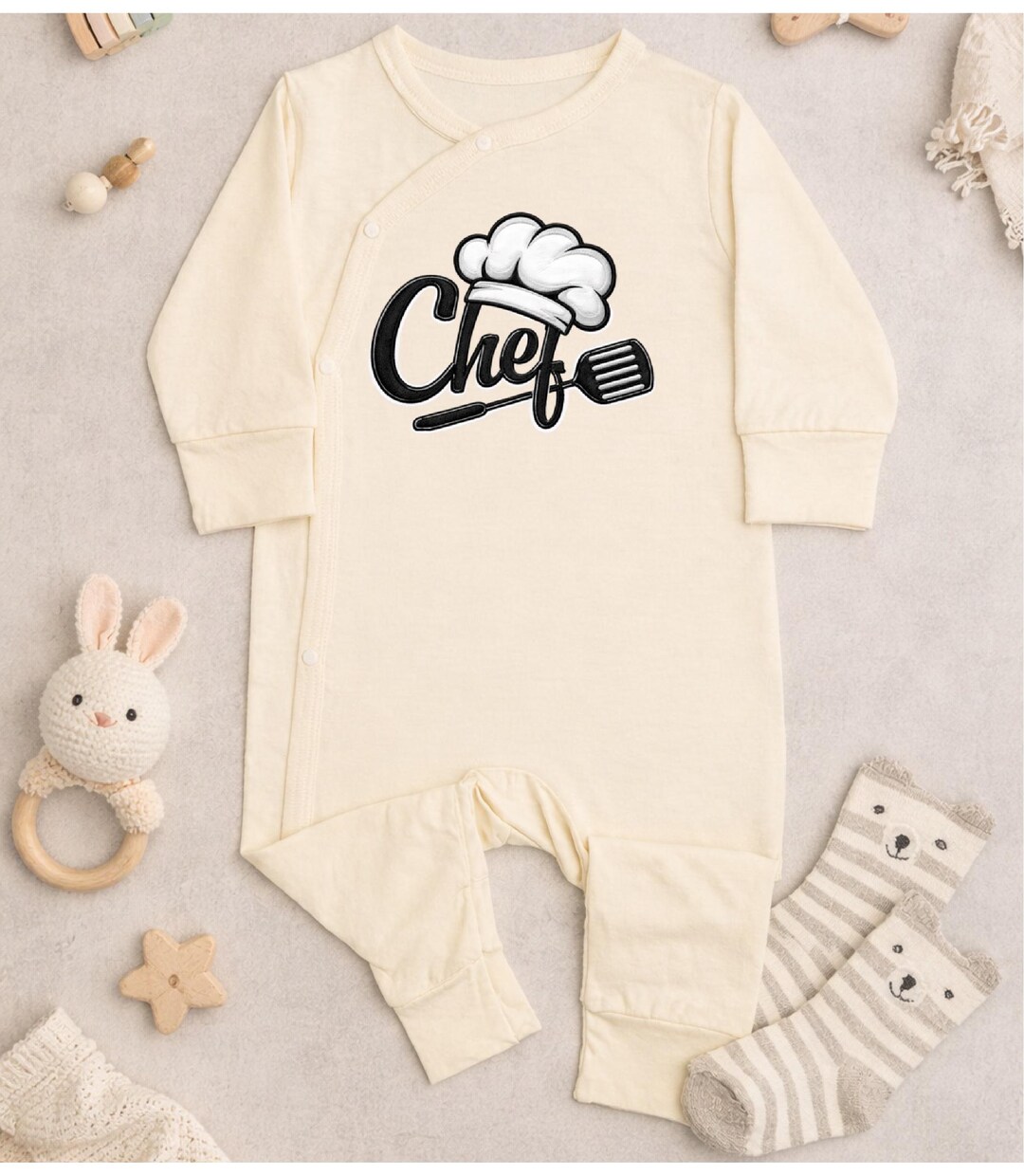 Little Chef Embroidered Baby , CUSTOM Name Cooking Bodysuit ...