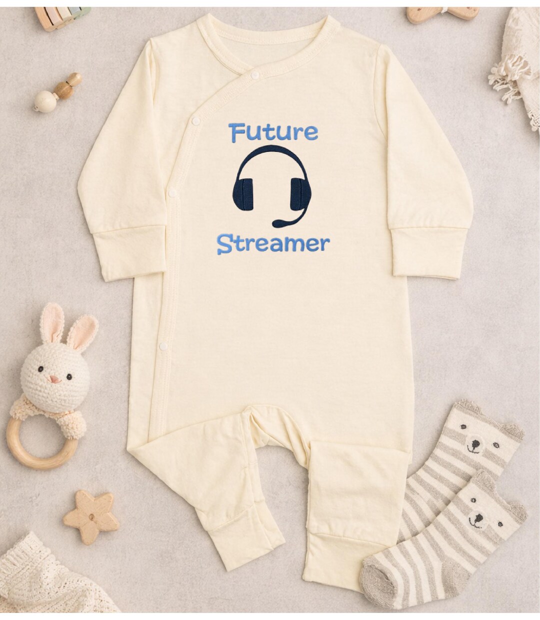 Future Streamer Embroidered Baby , CUSTOM Name Gamer Bodysuit ...