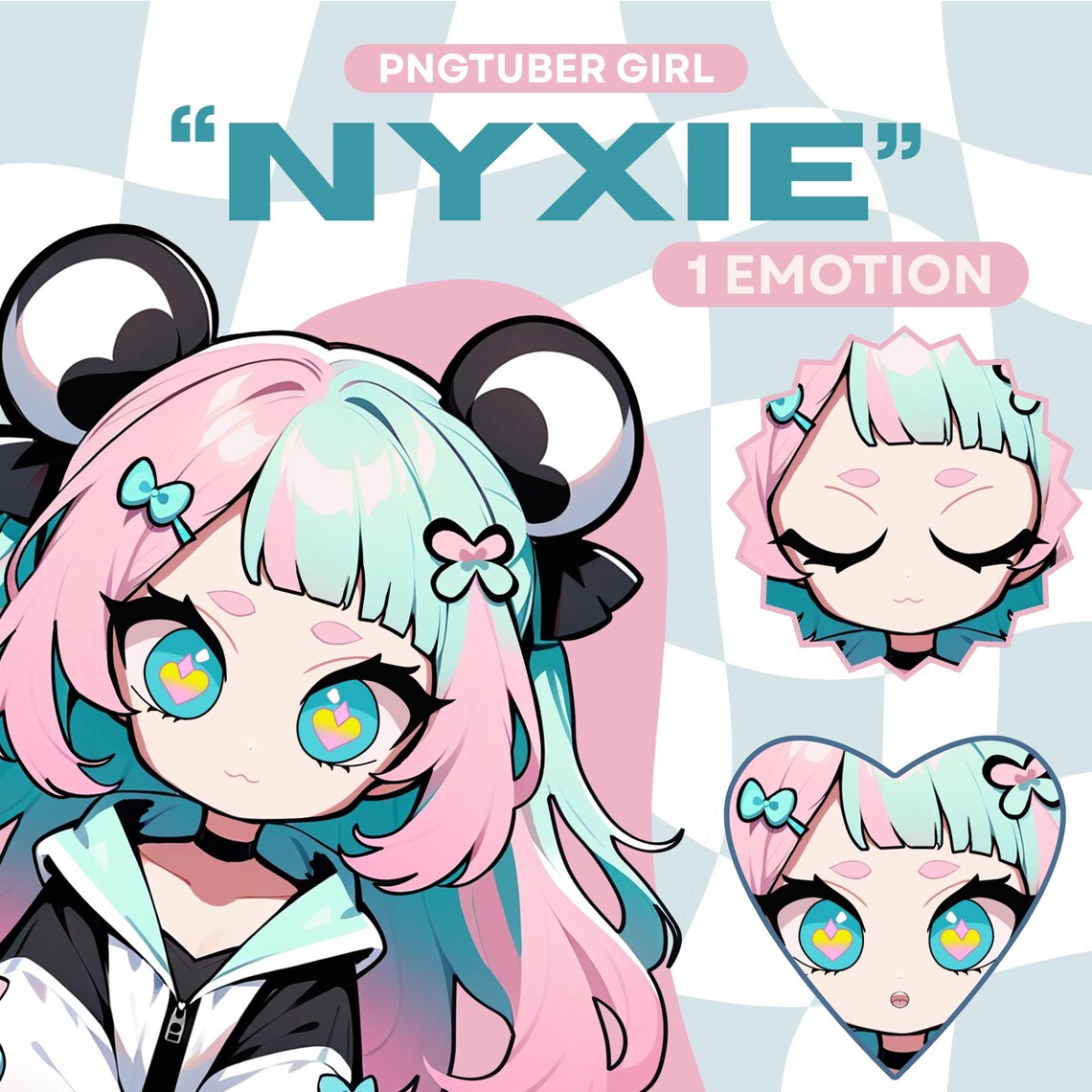Cool Girl Pngtuber | Premade Cute Chibi Vtuber Model | Reactive PNG for ...