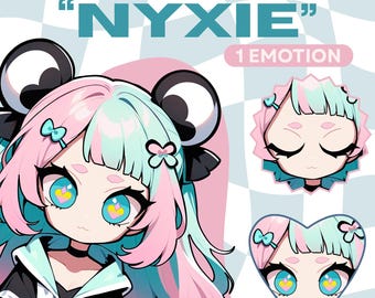 Girl Pngtuber | Premade Cute Chibi Vtuber Model | Reactive PNG for ...