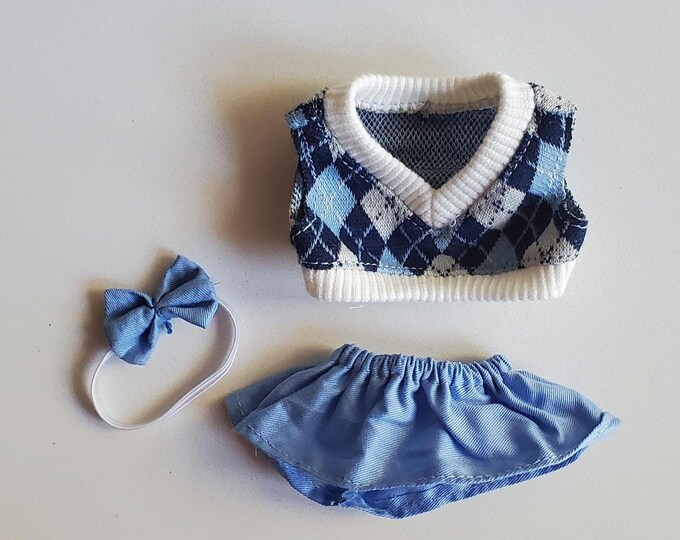 Complete Handmade College Girl Labubu Doll Outfit. Includes Sweater ...