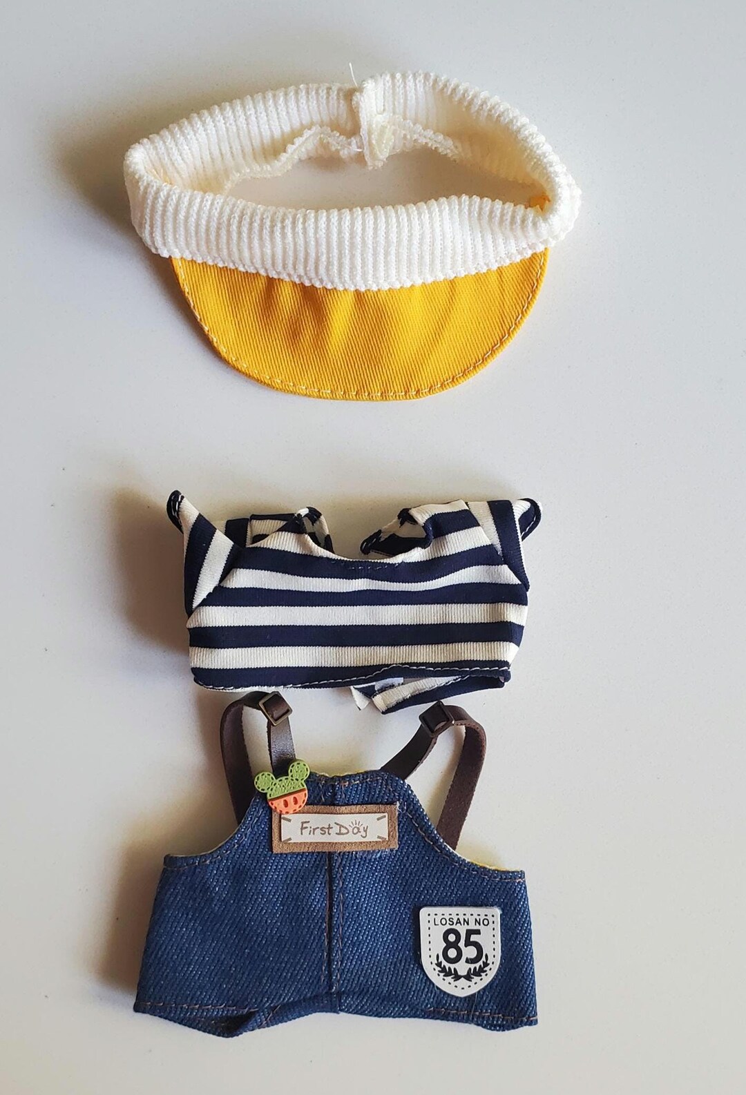 Complete Handmade Labubu Doll Outfit. Includes Striped Shirt,denim ...
