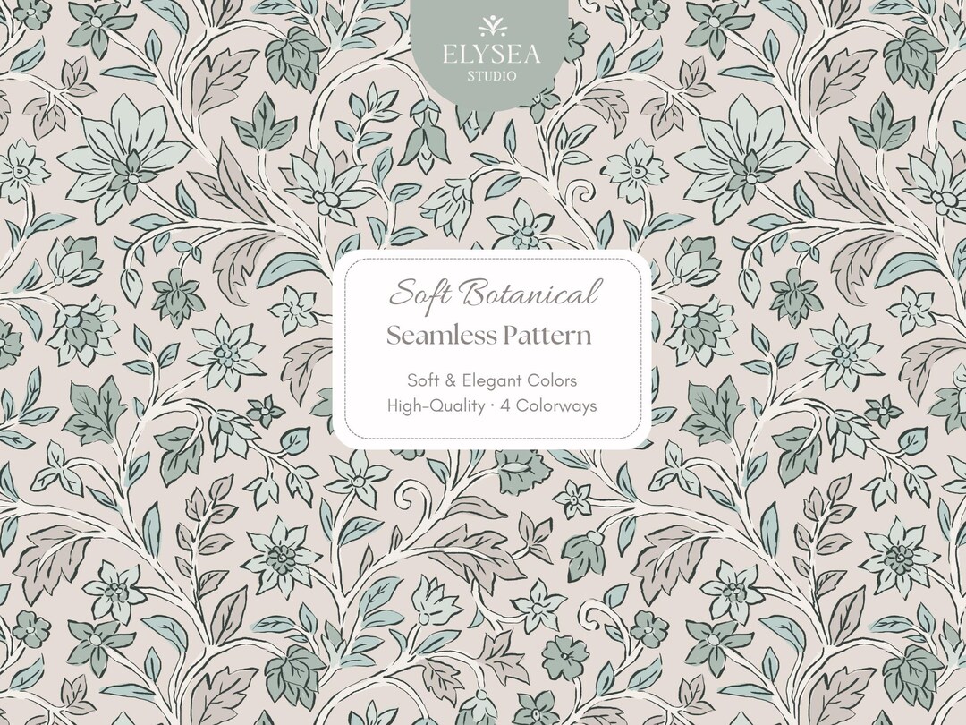 Vintage Botanical Seamless Pattern for Wallpaper, William Morris Style ...