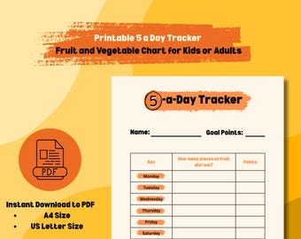 5 a Day Food Tracker for Kids | Printable Fruit & Veg Chart | Healthy ...