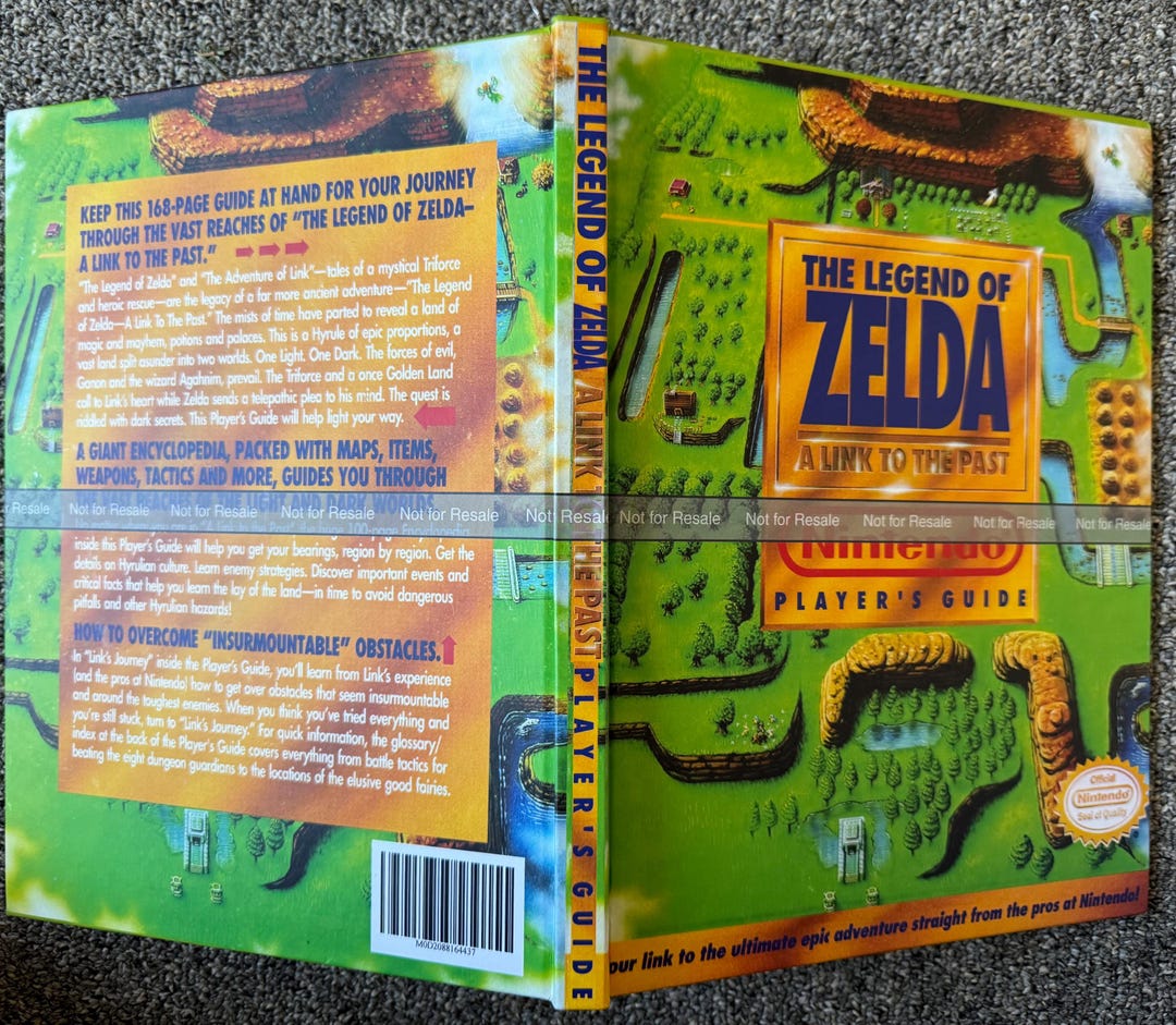 Zelda: a Link to the Past SNES Guide CUSTOM Hardcover Reproduction ...