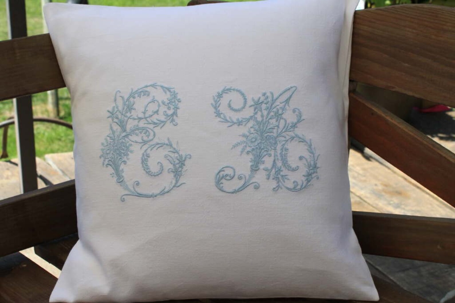 Vintage francés metis lino bordado monograma personalizado amortiguado ...