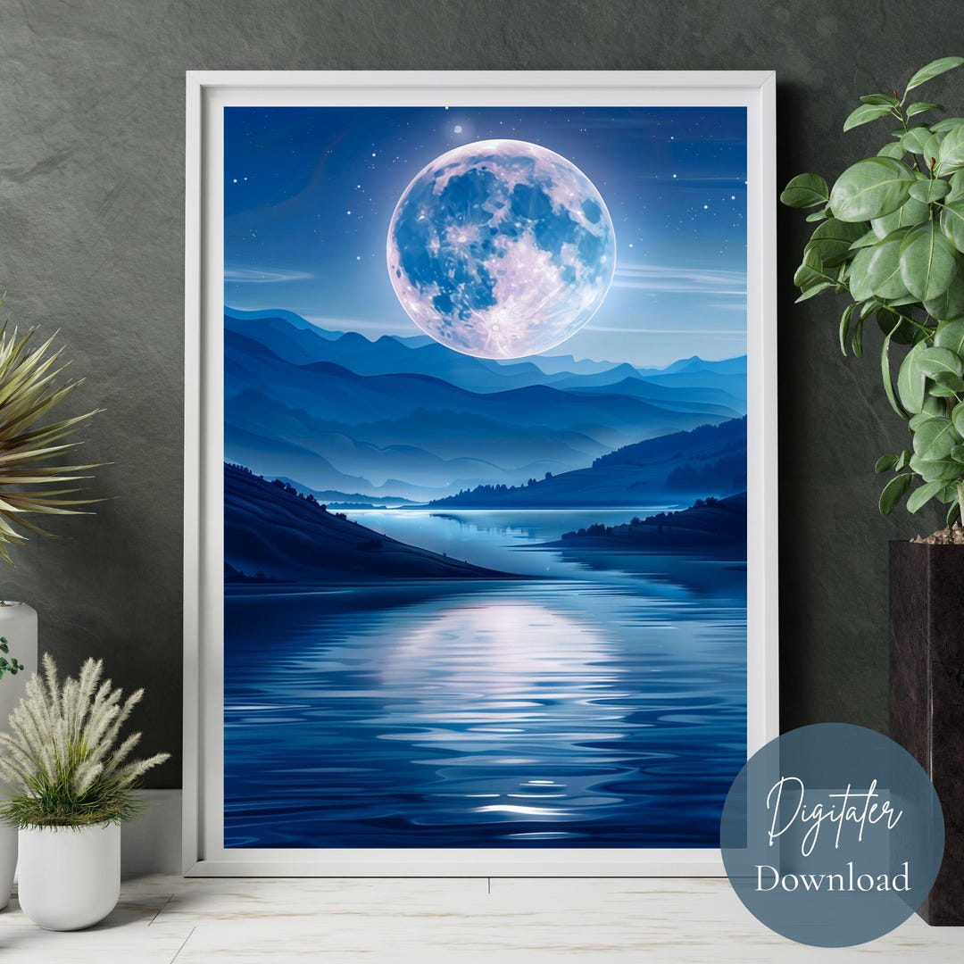 Moonlight Poster Anime Style Dark Wall Art in Aesthetic Style Image ...