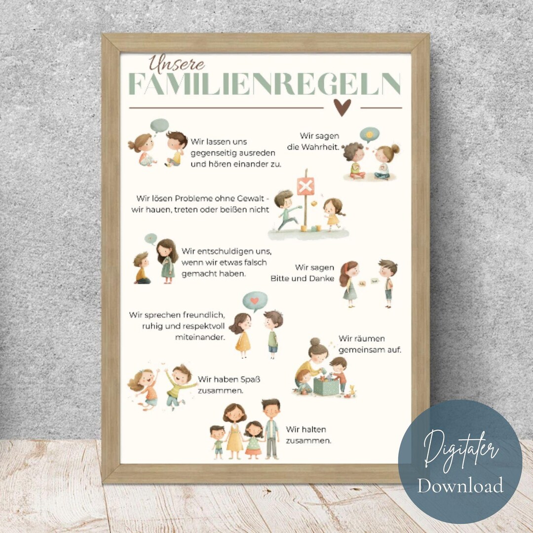 Family Poster Family Rules Poster Gift Family Housewarming Gift Poster ...