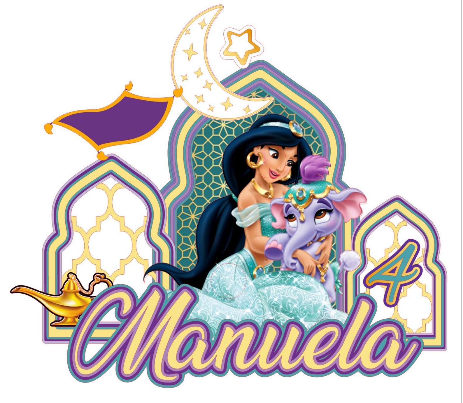 3D Cake Topper Design of Princess Jasmine From Aladdin - Etsy Hong Kong