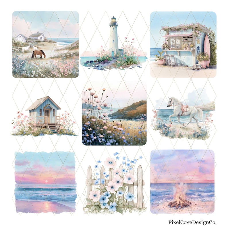 Coastal Cowgirl Clipart Set - Etsy